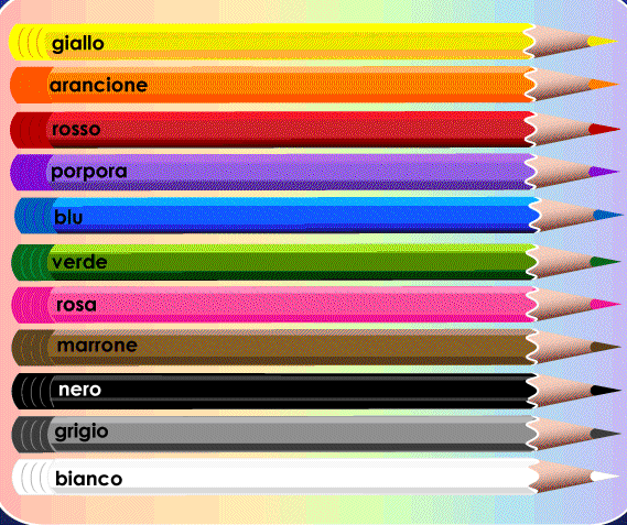 I colori | Italianotes - Istruzioni per l'Italia